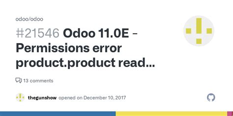 Odoo E Permissions Error Product Product Read Operation Issue Odoo Odoo GitHub