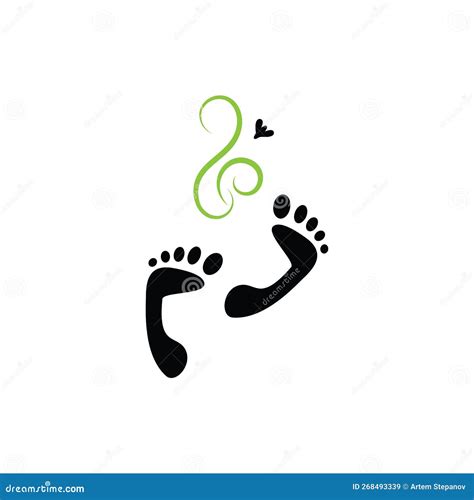 Foot Perspiration Icon Smelly Feet Symbol Sweaty Legs Smell Human Bare Foot Prints Vector