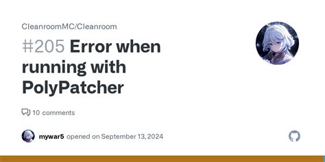 Error When Running With Polypatcher · Issue 205 · Cleanroommc