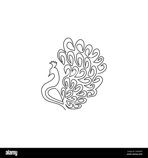 One Continuous Line Drawing Of Beauty Adorable Peacock For Company Logo
