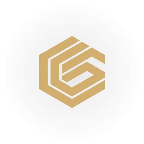 흰색 배경에 고립 된 골드 색상의 추상 초기 문자 Gc 또는 Cg 로고 프리미엄 벡터