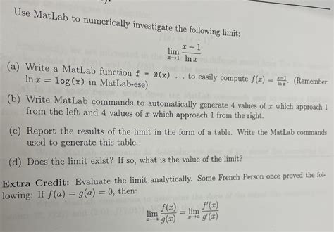 Solved Use Matlab To Numerically Investigate The Following