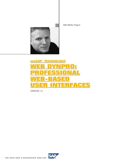 Web Dynpro Professional Web Based User Interfaces Mysap Technology