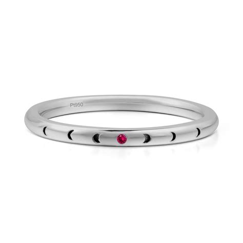 Celestial Moon Stackable Ruby Ring Luo