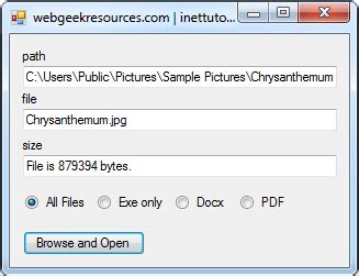 Open A File In Visual Basic Net INetTutor