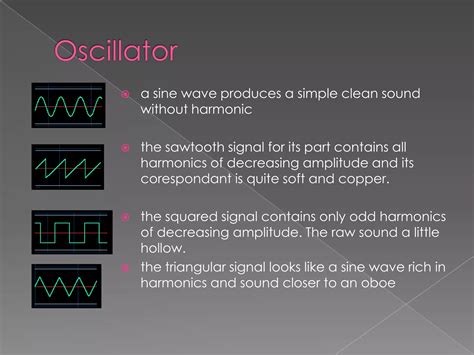 Explain The Usage Of The 5 Most Important Synthesis Modules Oscillator