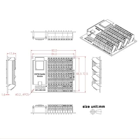 Screw Terminal Block Breakout Module Board For Esp32 Devkitc