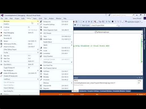 C Dimensional D Array Code And A Visual Using Array Visualizer In Visual Studio