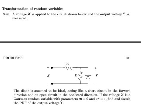 solved transformation of random variables a voltage x is