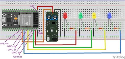 remotely light up four leds by remote control using ky 032 sensor and esp32
