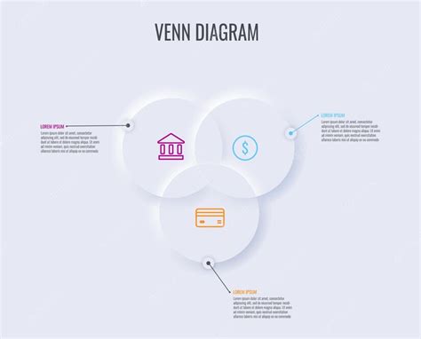 premium vector neumorphic venn diagram vector business chart