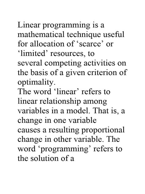 Linear Programming Pdf Linear Programming Mathematical Optimization