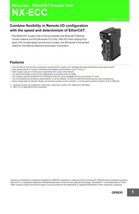 Nx Ecc203 Omron Ethercat Coupler Unit At Best Price In Mumbai