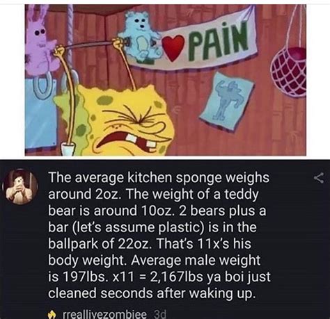 R Theydidthemath Weight Of Sponge Spongebob Squarepants Know Your Meme
