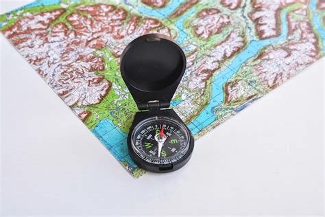 Premium Photo Compass And Map
