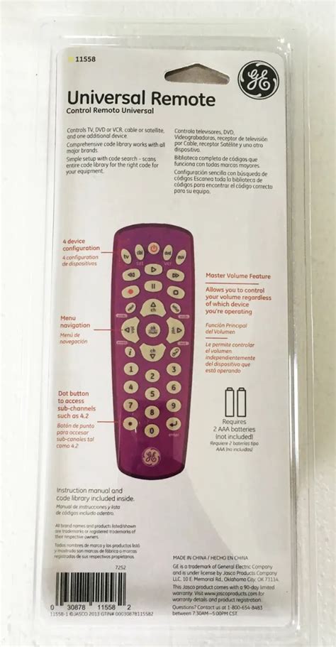 Ge Universal Remote Programming Guide