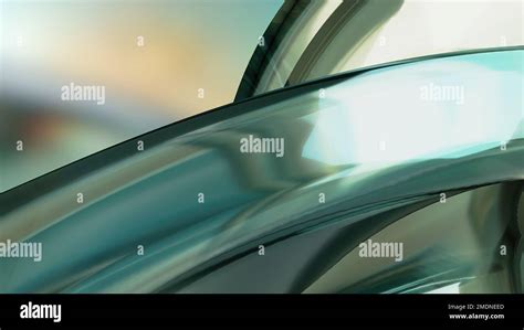 Green Glassy Object With Beautiful Wavy Bezier Curves Abstract