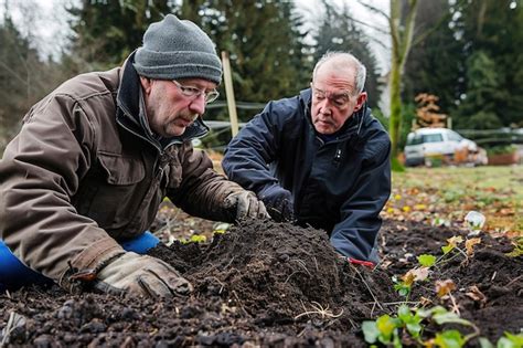Premium Photo Workers Composting Organic Matter Nutrientrich Soil In Biodynamic Farming Systems Premium Photo Workers Composting Organic Matter Nutrientrich Soil In Biodynamic Farming Systems