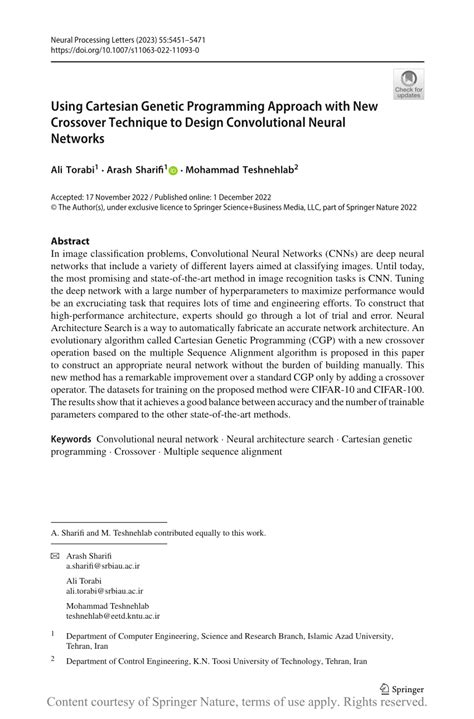 Using Cartesian Genetic Programming Approach With New Crossover