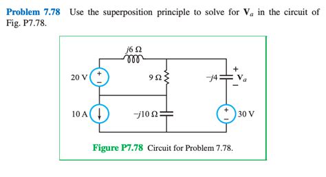 solved use the superposition principle to solve for va in