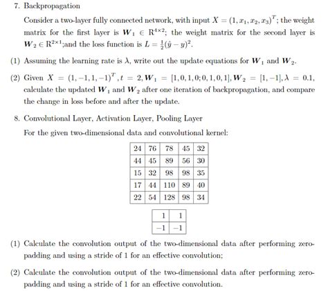 Solved 7 Backpropagation Consider A Two Layer Fully