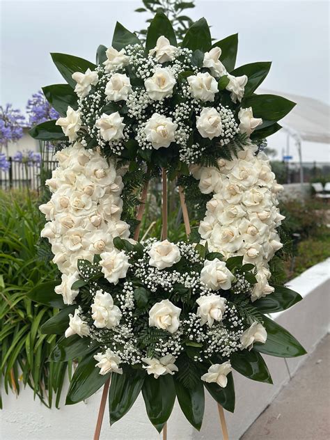 Heavenly Embrace Standing Wreath Funeral Floral Arrangement Merrys
