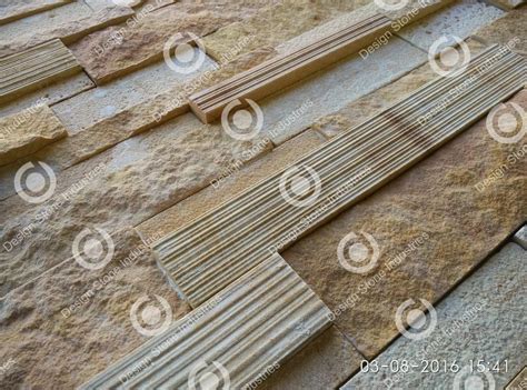 Wooden Color Mesh Exterior Wall Cladding Teak Sandstone Fusion Stacking