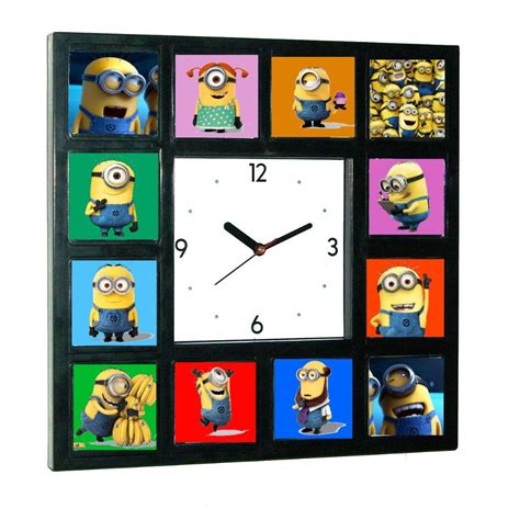 Minions From Despicable Me Movie Big Square Wall Clock Square Clocks Minion Pictures Clock