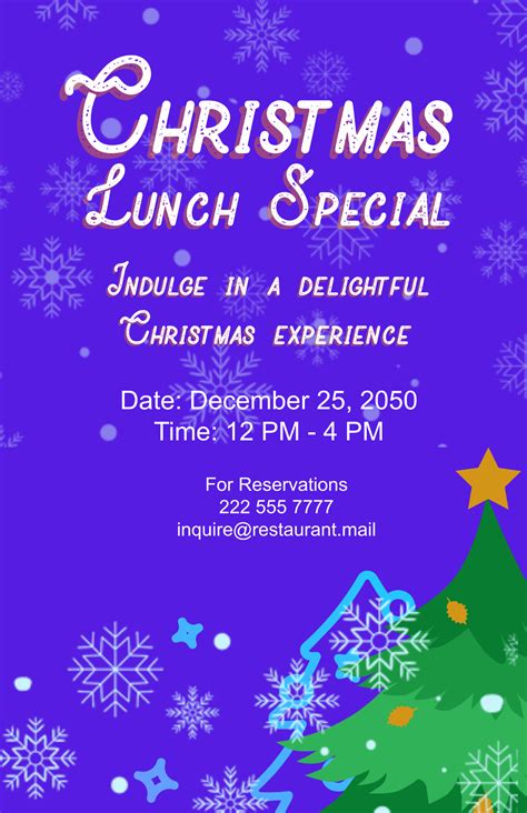 Free Christmas Lunch Poster Template To Edit Online