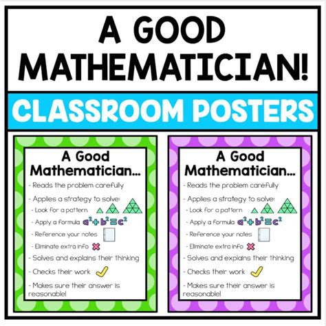 Math Posters Math Word Wall Mathematician Poster Math Anchor Chart