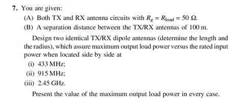 7 You Are Given A Both Tx And Rx Antenna Circuits