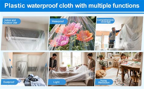 14 Pack Premium Plastic Drop Cloths For Painting 9x12ft