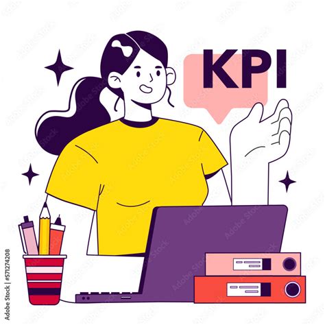 Key Performance Indicators Kpi Is An Indicator To Measure Employee Stock Vector Adobe Stock