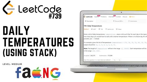 739 Daily Temperatures Leetcode Medium Using Stack Youtube