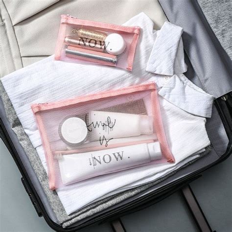 휴대 여행용 미니 화장품 소품 메쉬 지퍼 파우치 핑크 홈플러스 택배배송