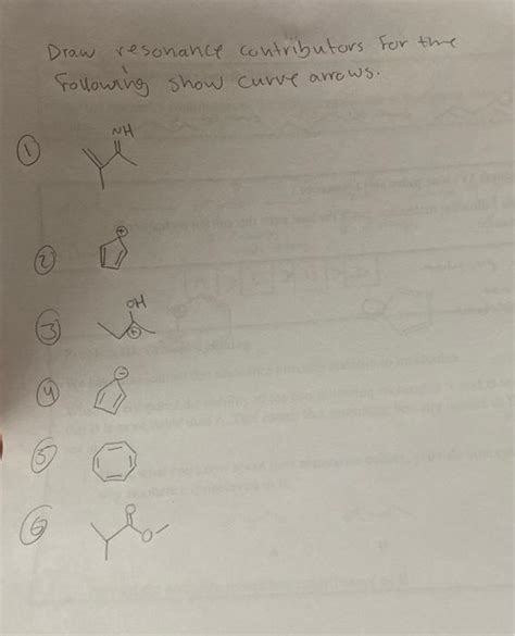 Solved Draw resonance contributors for the following show | Chegg.com