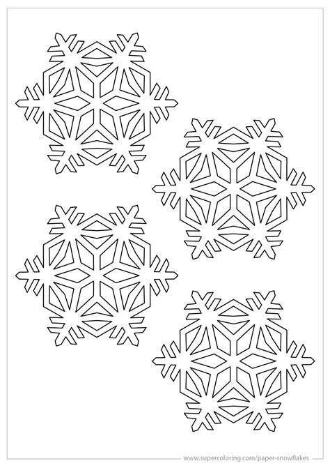 4 шаблона снежинок Поделки из бумаги для детей