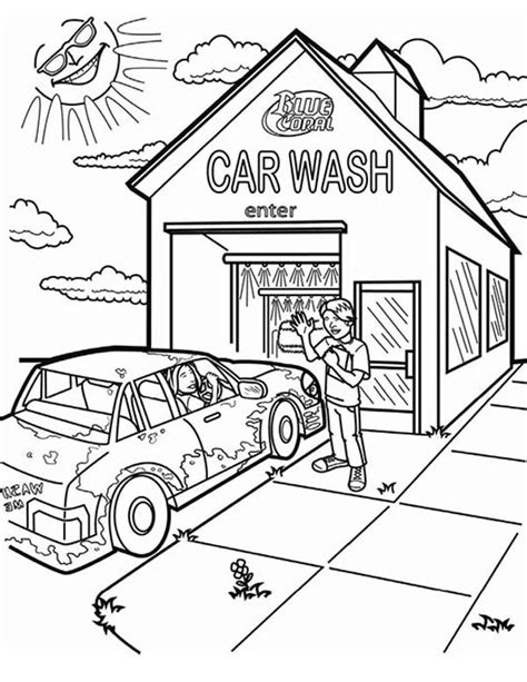 Car Wash Coloring Page Coloring Pages