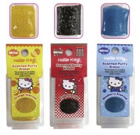 Hello Kitty Surprise Scented Glitter Putty Erasers Kawaii Ts