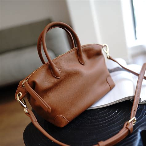 Classic Brown Leather Small Work Handbag Women Large Work Shoulder Bag