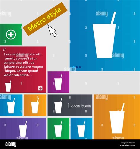 Cocktail Icon Sign Buttons Modern Interface Website Buttons With
