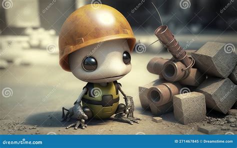 Cute Ant Engineer In The Construction Helmet Ai Stock Illustration Illustration Of Gesture