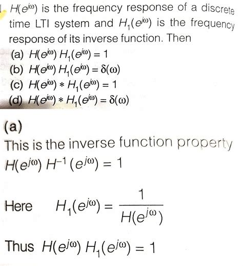 Linear Systems Dtft Of Inverse Of Any Function Signal Processing