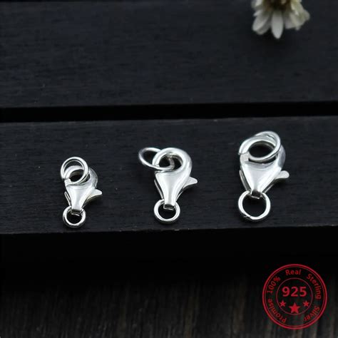 925 스털링 실버 컬러 금속 카라비너 후크 랍스터 버클 팔찌 목걸이 커넥터 쥬얼리 만들기 Diy 스프링 버클보석 재료