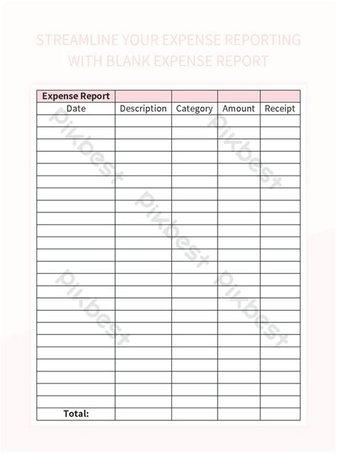 Efficient Expense Reporting Made Simple With Blank Report Template