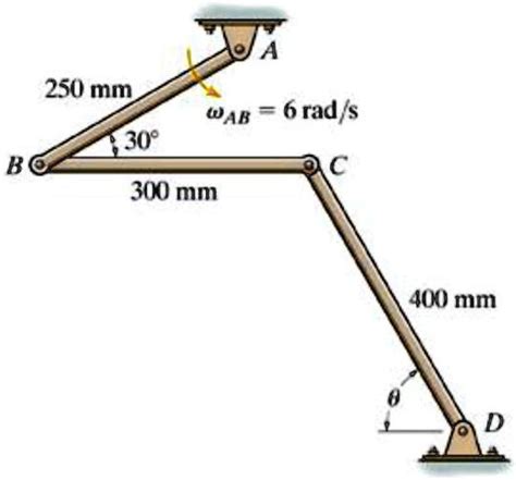 Solved Link Ab Is Rotating At Ï‰ab 6 Rads Using The Equation Method Also Referred To As
