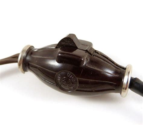 Vintage Bakelite Electrical Inline Lamp Switch On Off Brown M Logo