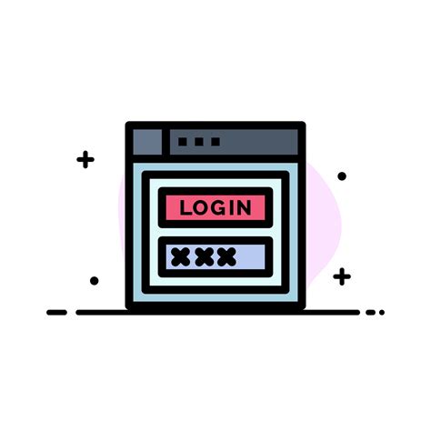 Internet Password Shield Web Security Business Flat Line Filled Icon Vector Banner Template