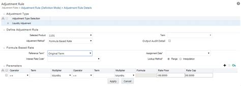 Adjustment Method Parameters