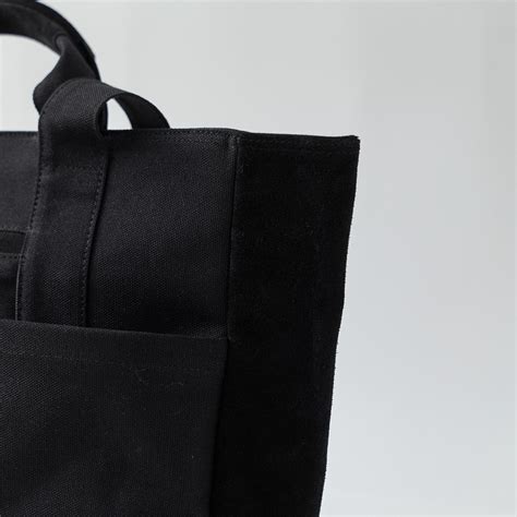 팩앤폴드 캔버스 토트백 Canvas Tote Bag Black Frisbee